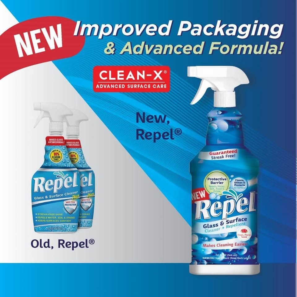 Clean-X 32 oz. Repel Glass and Surface CleanerRepels smudges, stains ...