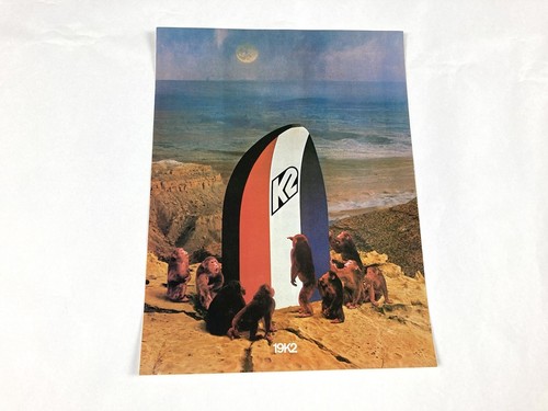 1971 K2 Skis 2001 a space odyssey parody monkeys photo vintage print ad ...