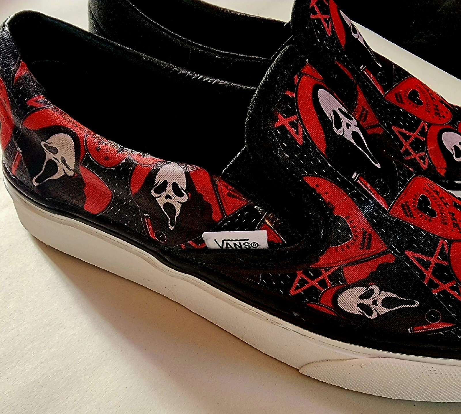 VANS Shoes Hand Detailed Custom Slip On Mens ANY size Horror Halloween ...