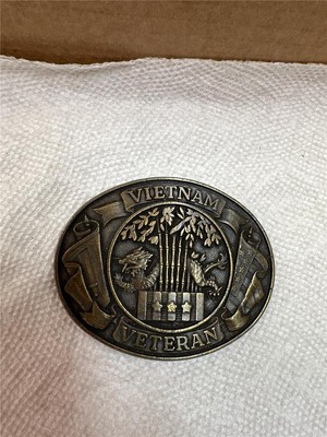Vintage Vietnam Veteran Brass Belt Buckle | eBay