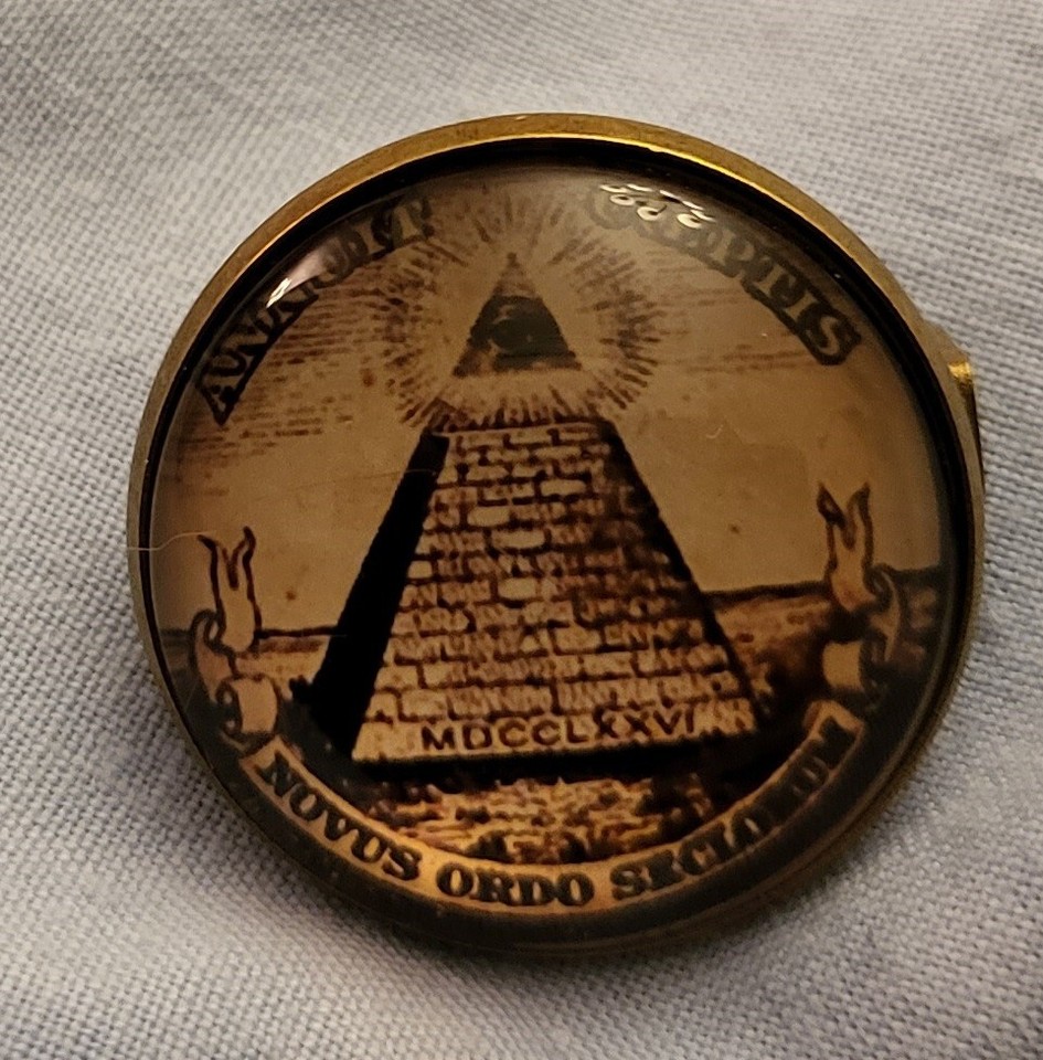 Masonic Badge Free Mason Unusual Old Glass Unusual Antique Secrets Club ...
