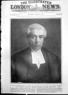 Antique Old Print Lord Mersey Head British Court Inquiry Loss Titanic ...