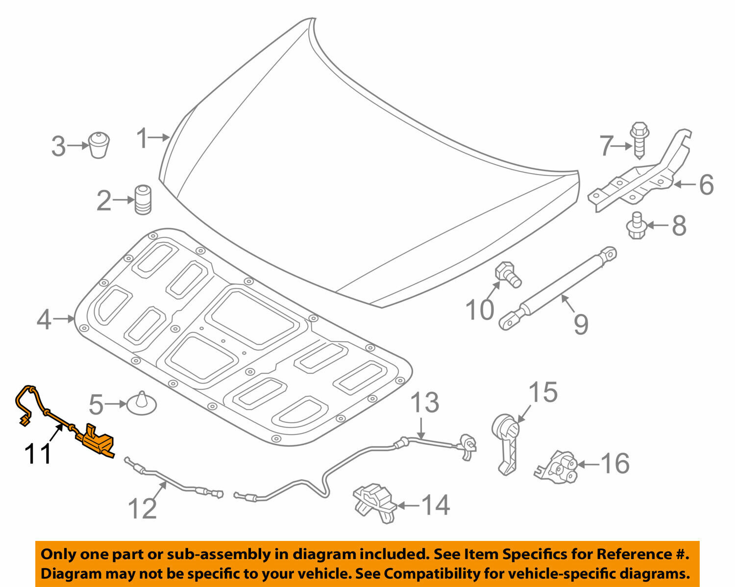 Original Hyundai Hood Latch Veloster 2019-2020-2021 Hood Lock | eBay