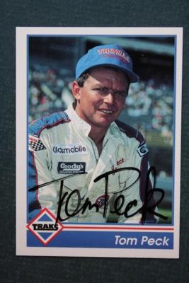 Nascar Driver Tom Peck signed / autographed 1992 TRAKS racing card ...