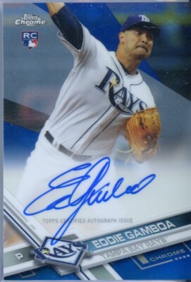 (1) Eddie Gamboa 2019 Topps Chrome BLUE Ref /150 AUTO RC ROOKIE ...