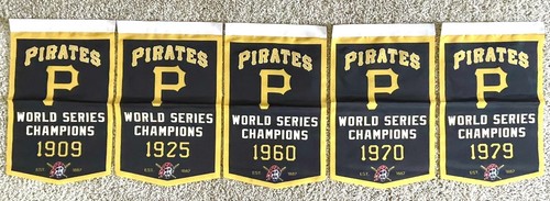 Pittsburgh Pirates MLB World Series Champions 5 Banners/Flags 18.5" x ...