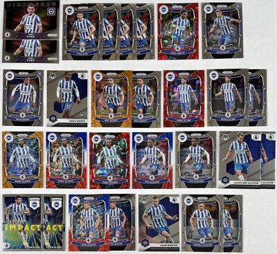 Brighton Hove Albion 2021-22 Prizm Mosaic EPL Orange Mojo Red Ice RC 29 ...