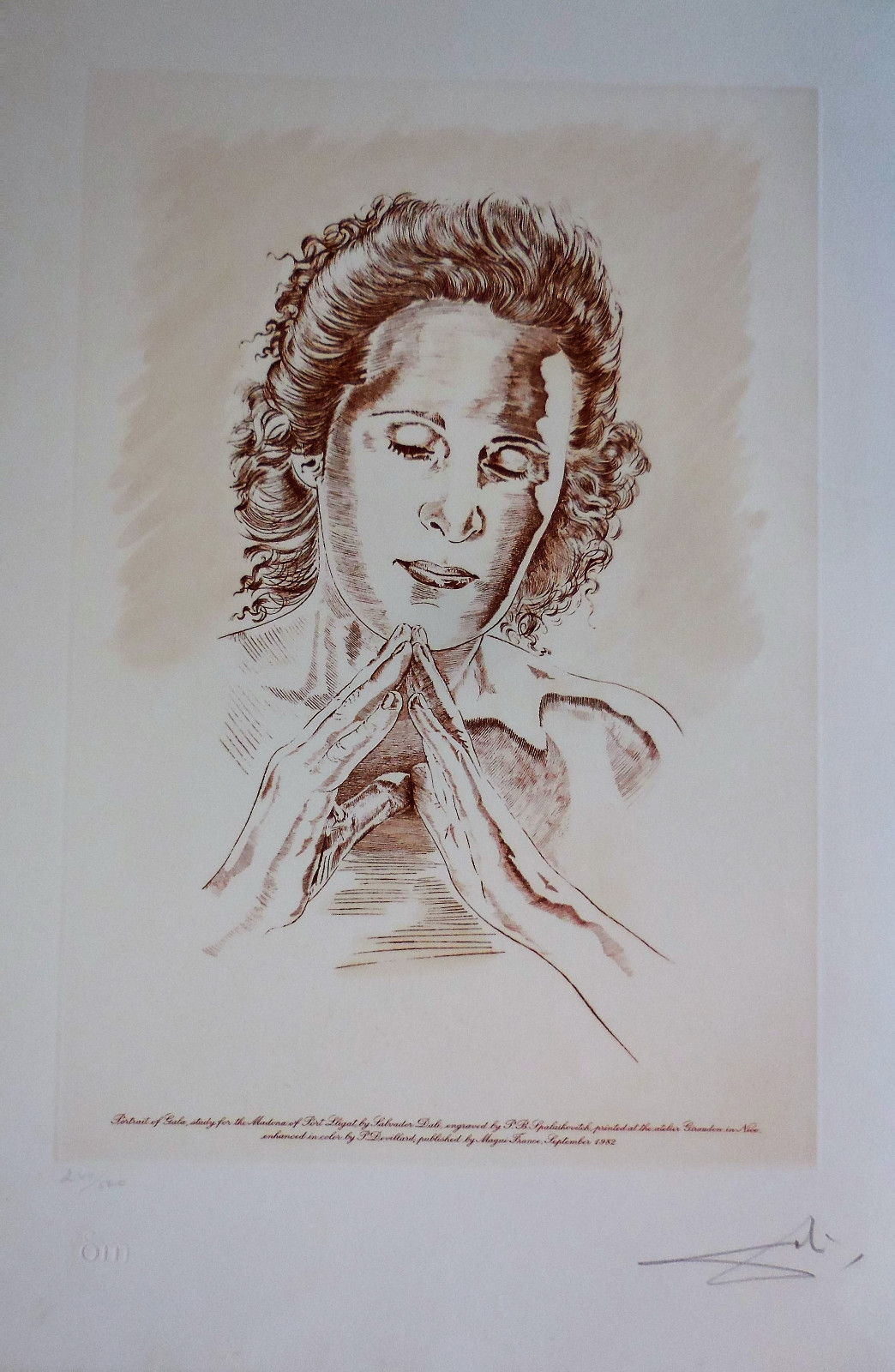 Salvador Dali “Portrait of Gala” Hand Signed Framed Limited Edition ...