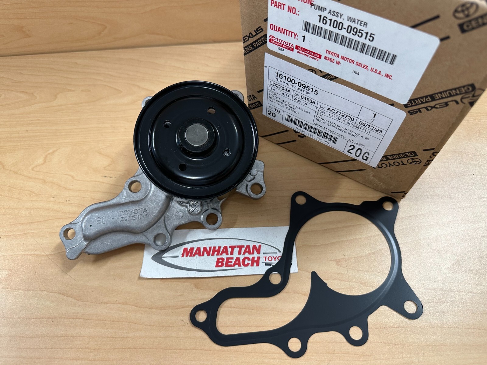 09-17 CAMRY, 09-18 RAV4 2.5L OEM ENGINE WATER PUMP 16100-09515 GENUINE ...