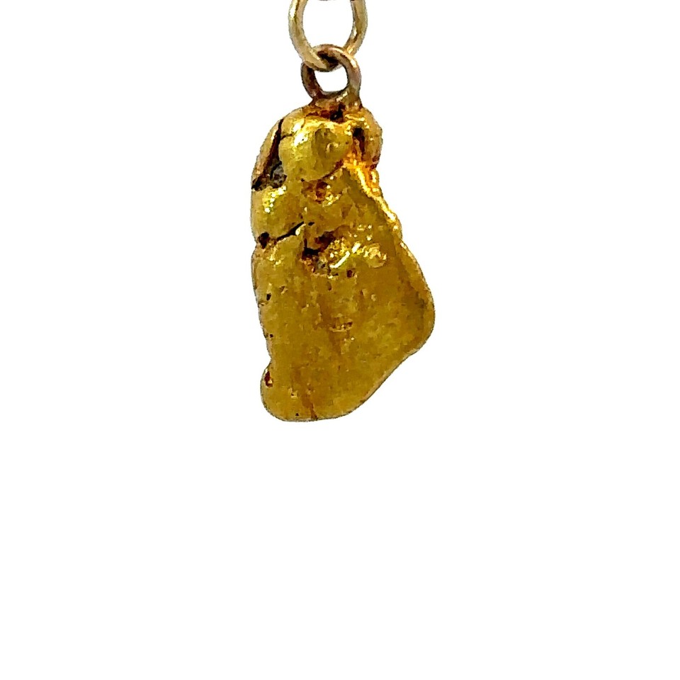 Natural Gold Nugget And 14K Yellow Gold Loop Pendant - J428 | eBay