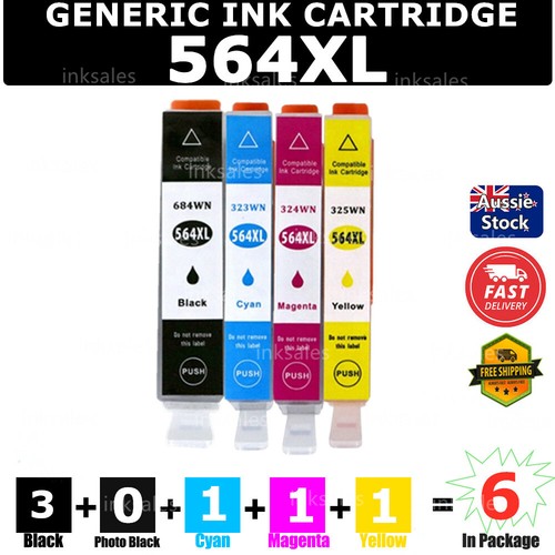 6x Generic 564XL HP564 Ink Cartridge For HP B109A B110A B111A B209A ...