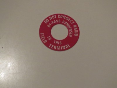 1937 - 1963 PONTIAC (ALL MODELS) GENERATOR WARNING TAG FOR ENGINE ...