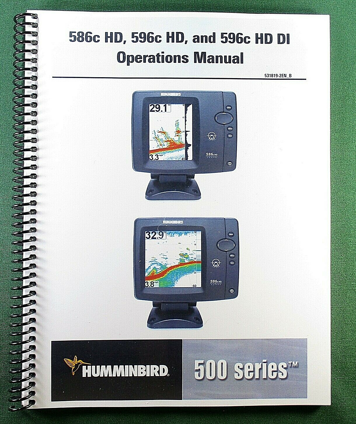 Humminbird 586c 596c HD DI Instruction Manual: Full Color & Protective ...