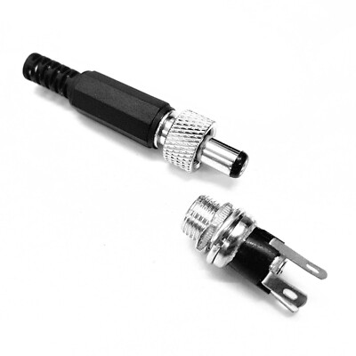 Screw Locking DC Plug & Metal Panel Mount Socket - 2.1MM x 5.5MM | eBay UK