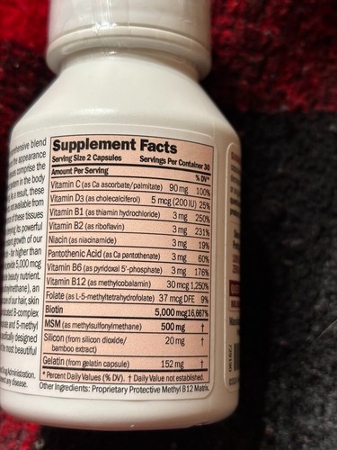 Andrew Lessman Hair Skin & Nails with 5,000 MCG Biotin 500MG MSM 60 ...