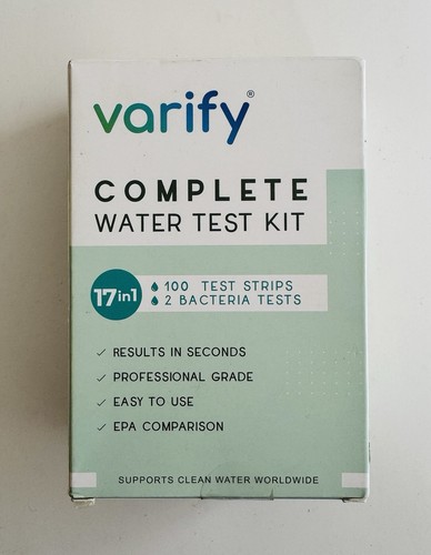 Varify 17 in 1 Complete Water Test Kit 100 Test Strips+2 BacteriaTests ...