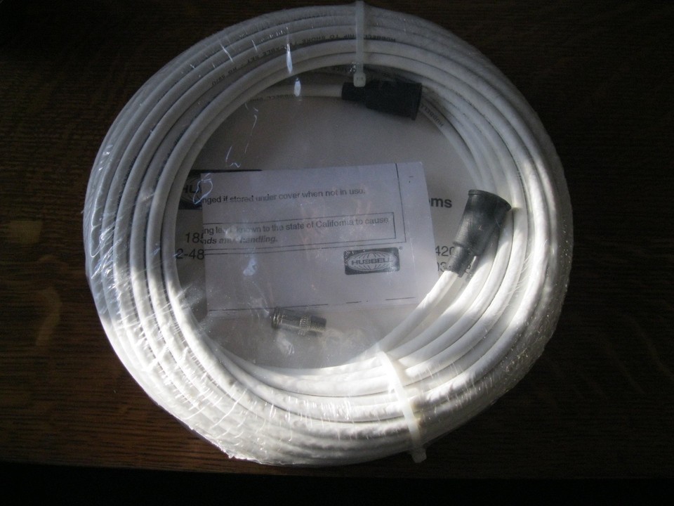 Hubbell White 50 ft TV Cable Set TV99W, New in shrink-wrap | eBay
