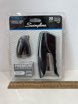 Swingline Compact Grip Stapler 20 Sheet Capacity Plush Staples and Tot ...