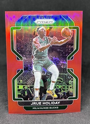2021-22 Panini Prizm Jrue Holiday #8 Red Prizm /299 Bucks NBA ...