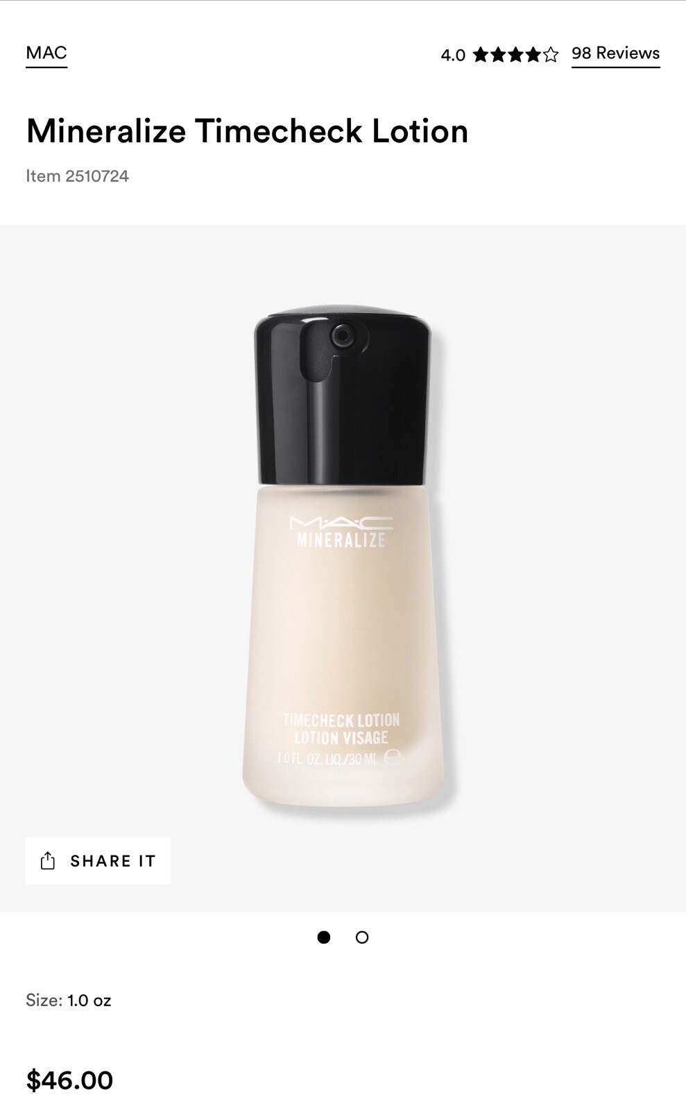 MAC Mineralize Timecheck Lotion Visage 1 fl.oz. NIB AM/PM ALONE OR UNDER MAKEUP | eBay