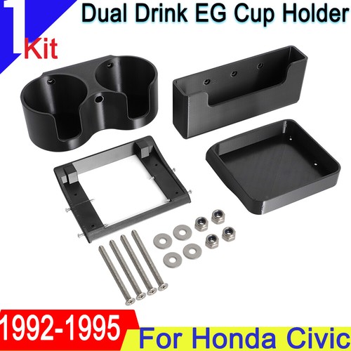 Dual Drink EG Cup Holder & Storage Tray Kit For Honda Civic 1992 1993 ...