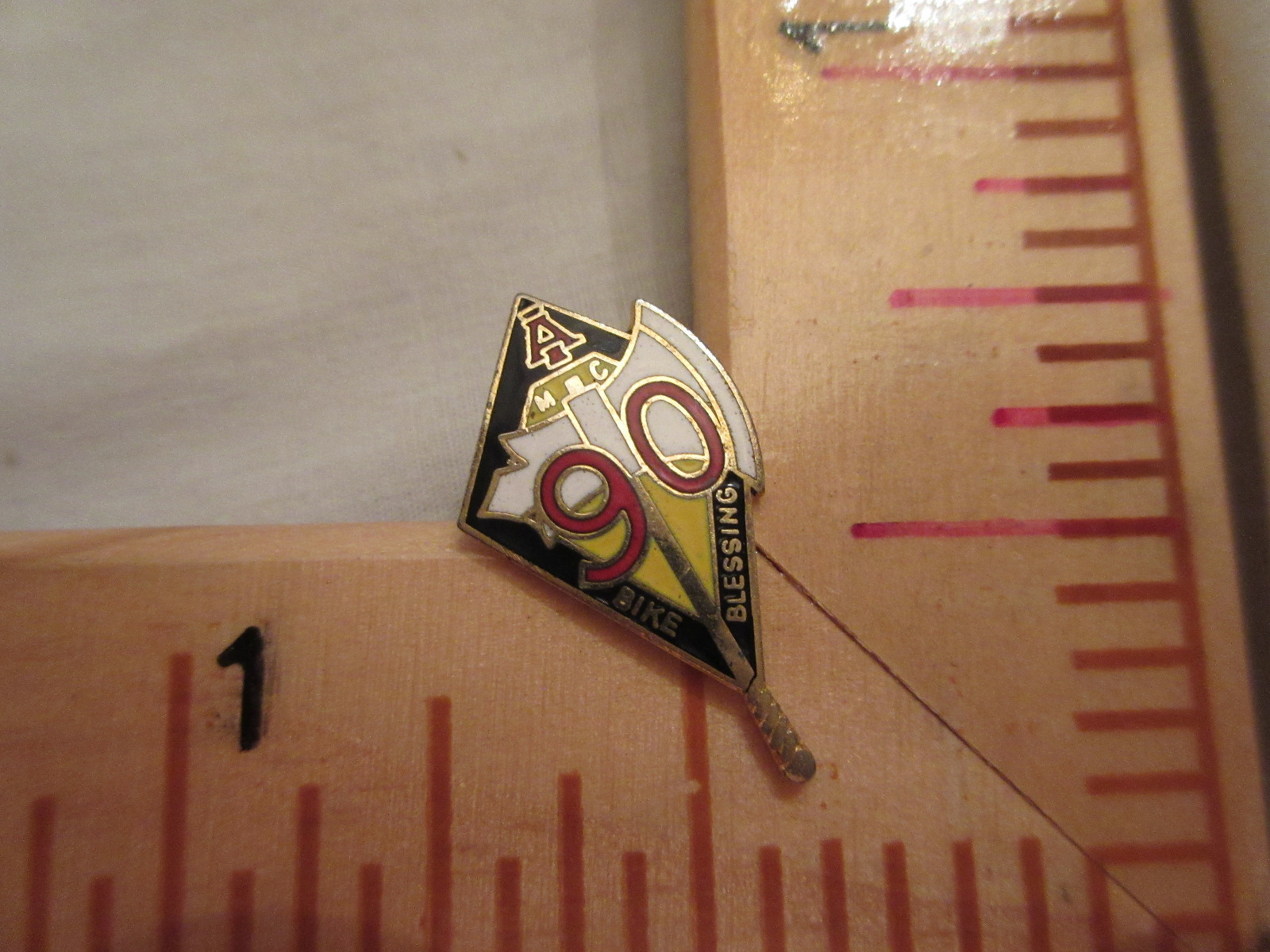 Vintage Gold 90 Bike Blessing, Screw Back, Badge Pinback, Trademarked ...
