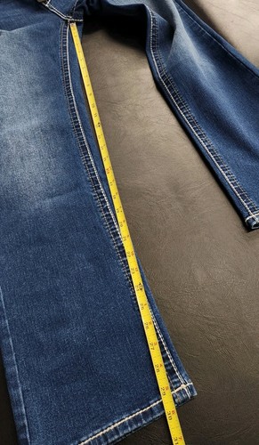 Western Bull Jeans Straight Fit Denim Cowboy Embroidered Blue Stretch ...