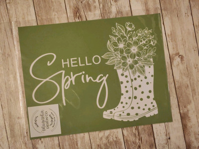 MDC DIY Adhesive Reusable Silkscreen Stencil 🩷 " Rainboots & Flowers ...