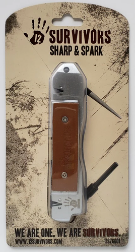 12 Survivors SHARP & SPARK 6-In-1 Knife Sharpener & Fire Starter Tool ...