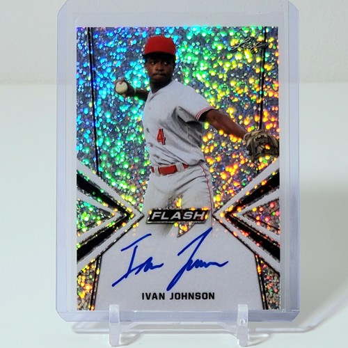 Ivan Johnson 2019 Leaf Flash On-Card Auto Silver BA-IJ1 Cincinnati Reds ...