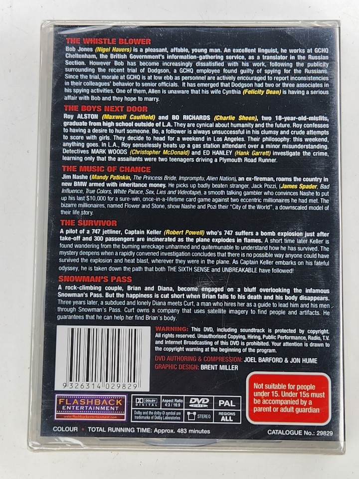 5 Movie Action DVD Collection - Whistle Blower - Music Of Chance R0 New ...