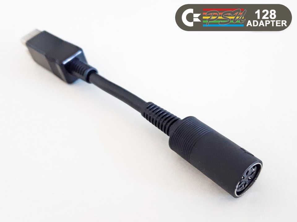 Commodore C64 to C128 PSU adapter. Round female 7-pin to rectangular ...