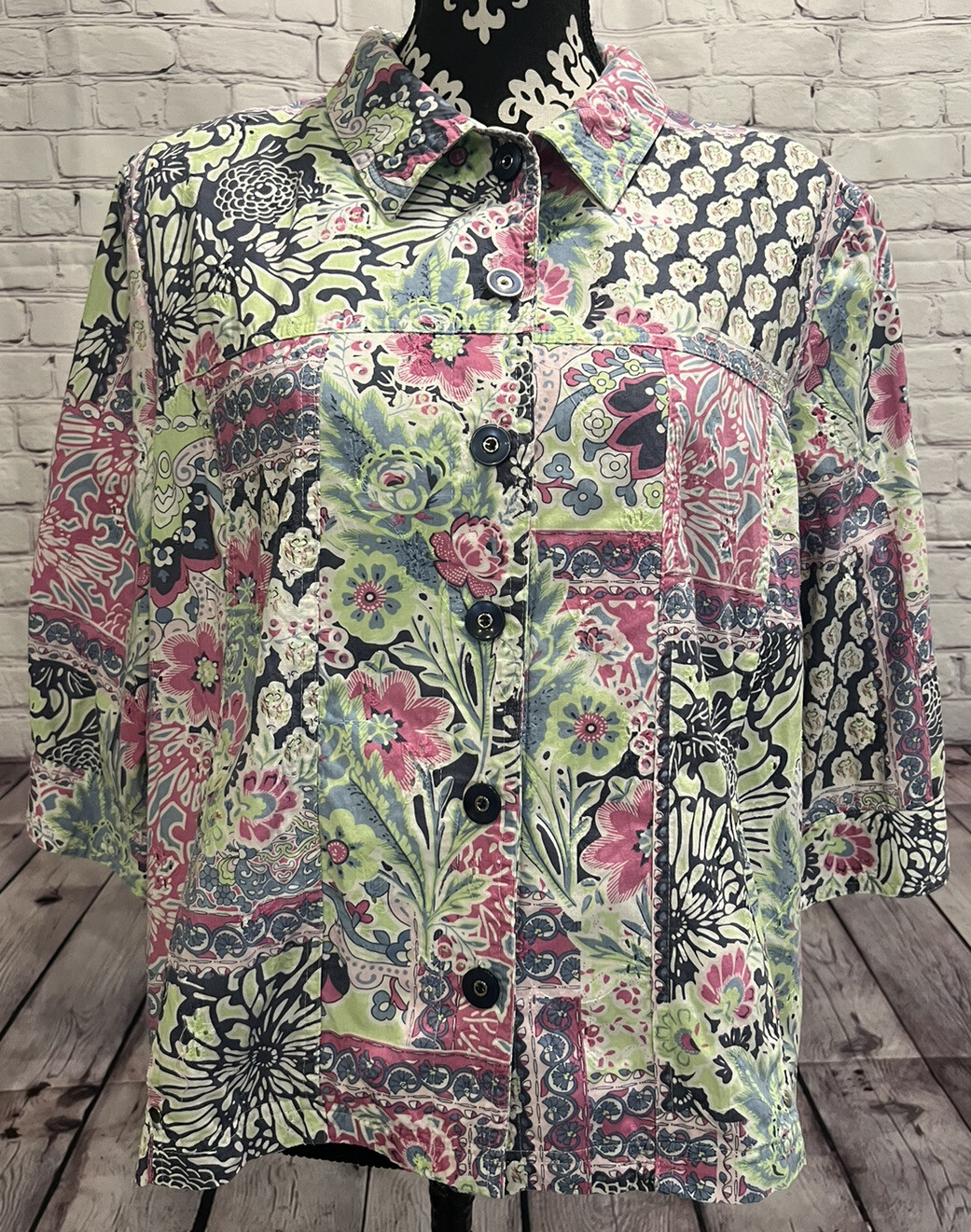 Allison Daley Women Multicolored Floral Eyelet Embroi… - Gem