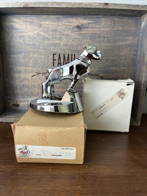 VINTAGE MACK TRUCK CHROME BULLDOG HOOD ORNAMENT WITH CHROME HOOD BASE ...