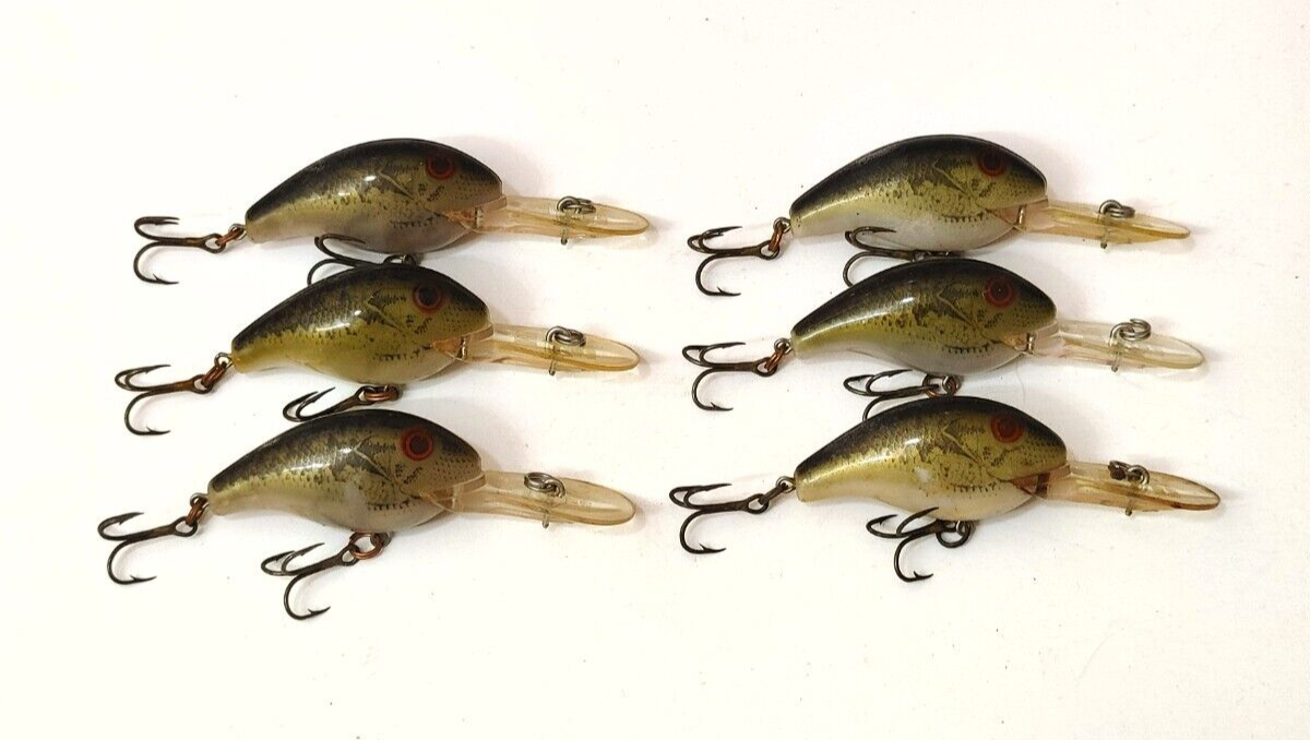 (6) Vintage Rebel Naturalized Deep Wee R Crankbait Fishing Lures Lot of ...