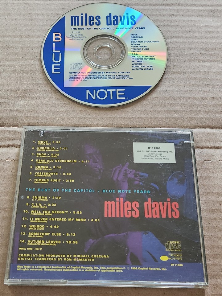 Miles Davis- Best Of Miles Davis The Capitol Blue Note Years (CD, 1992 ...