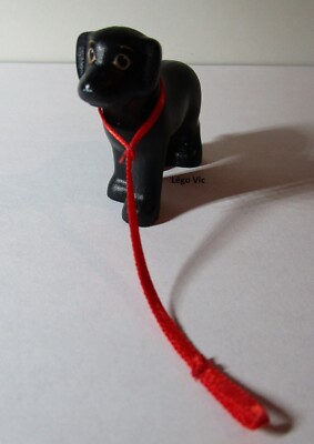 Lego 6201px1 Dog Black Chien Noir + Leash red Laisse du Belville 5826 ...