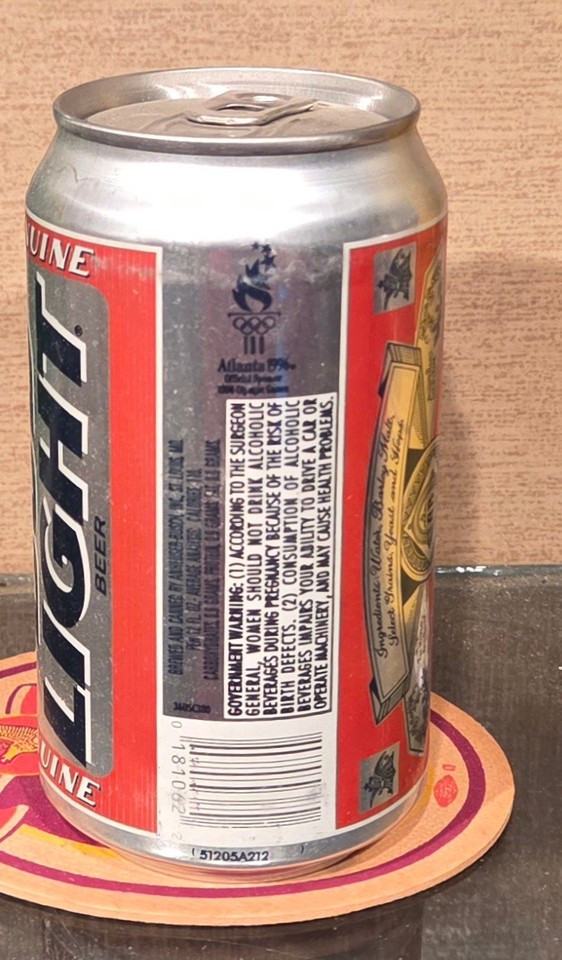 1996 OLYMPICS ATLANTA USA BUD LIGHT STAY TAB BEER CAN 12 OUNCE EMPTY ...