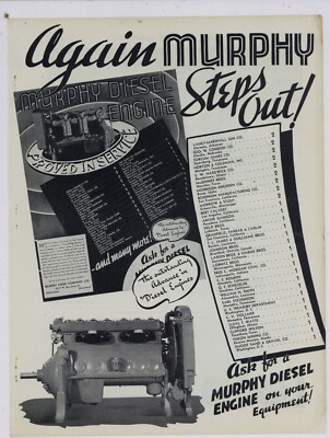1938 Murphy Diesel Engine Ad: List of Companies that Use Murphys | eBay