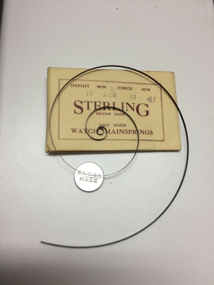 Watch Mainspring Blued Steel Pocket & Wrist Sizes British Made By ...