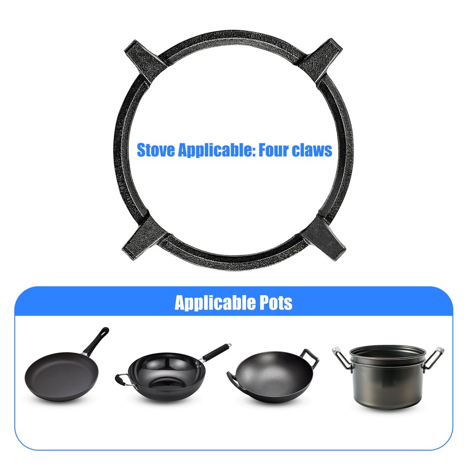 8.4'' Wok Ring Non-slip Black Cast Iron Stove Stand for Kitchen Wok ...