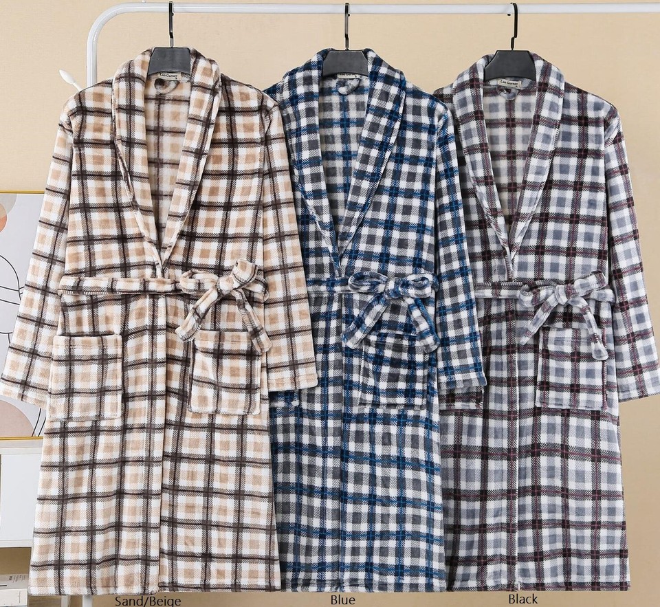 Mens Branded Dressing Long Gown Snuggly Luxury Thermal Fluffy Soft Cozy ...