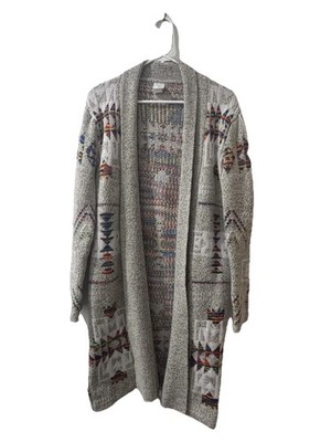 Northern Angel Tribal Knit Cardigan Women’s Large Open Front Long ...