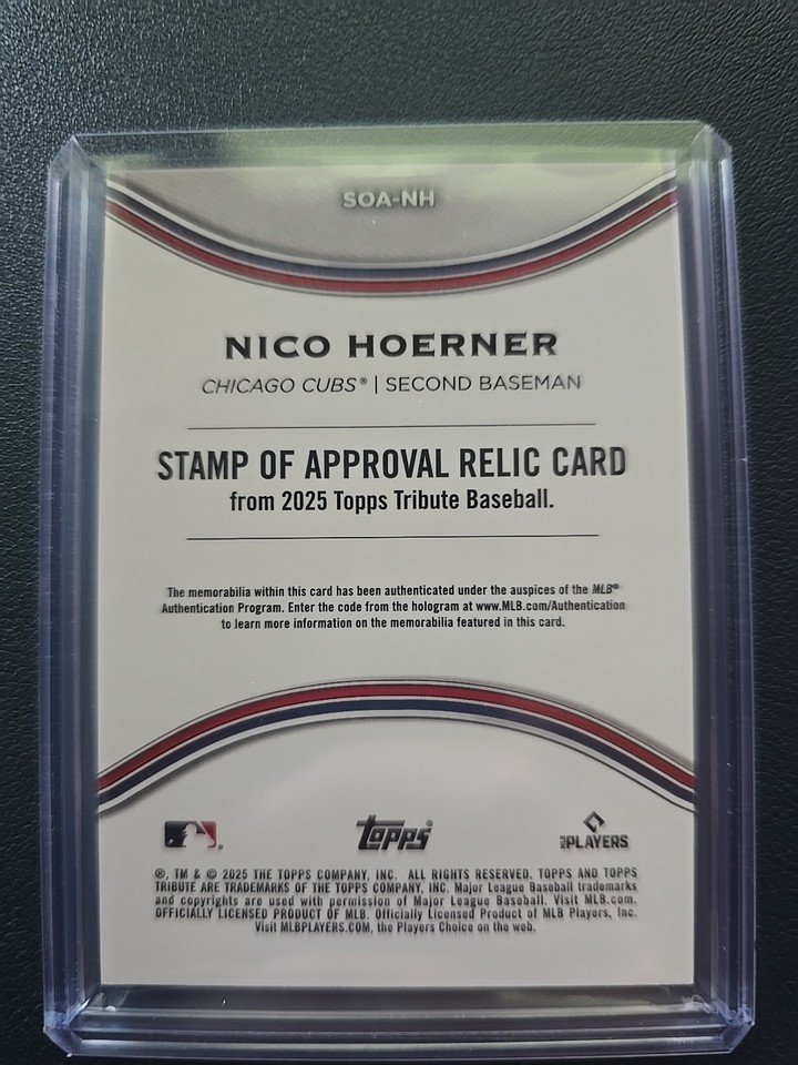 2025 Topps Tribute Nico Hoerner 70/150 #SOA-NH Stamp Of Approval Relic ...