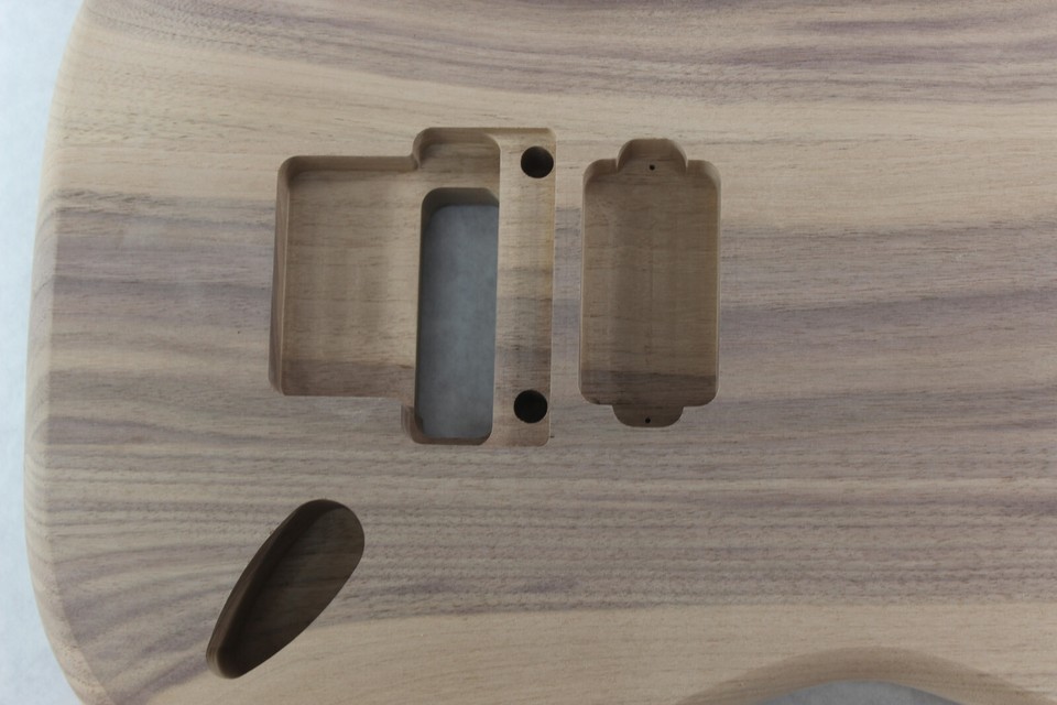 Walnut Hxx guitar body - fits Fender Strat Stratocaster neck Floyd Rose ...