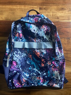 Ivivva By Lululemon Back At It Backpack Pink And Blue Paint Splash ...
