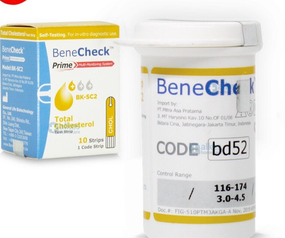 BENECHECK 3 in 1 Test Strips Accurate Glucose, Cholesterol & Uric Acid ...