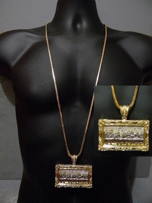 Gold Crystal Rap Time Hip Hop Last Supper Jesus Religious Pendant ...