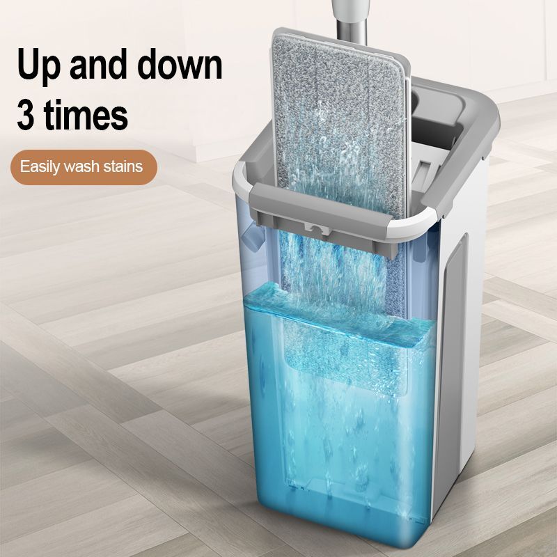 Mops Magic Floor Mop Squeeze Mop With Bucket Flat Bucket Rotating Mop ...