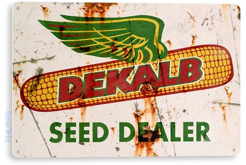 TIN SIGN Dekalb Seed Dealer Metal Garden Kitchen Farm Cottage Shop ...